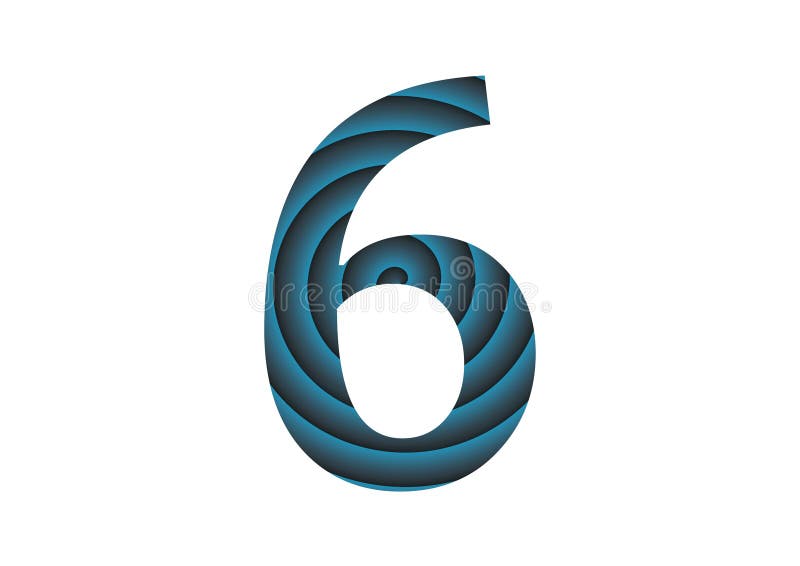 Number 6 of the Alphabet Made with Dark and Light Blue Circles Stock ...