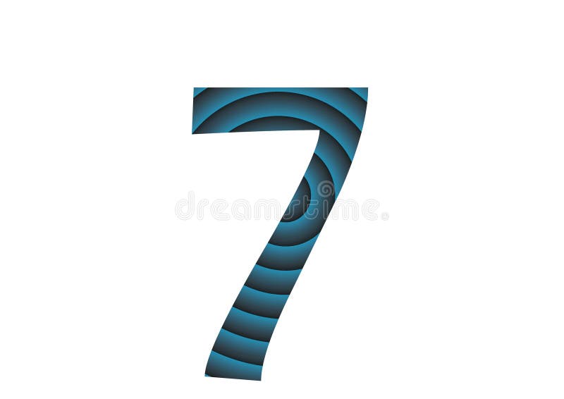 Number 7 of the Alphabet Made with Dark and Light Blue Circles Stock ...
