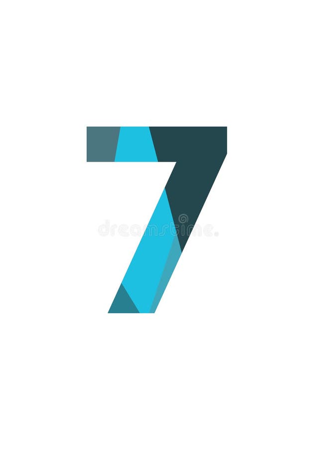 Number 7 of the Alphabet Made with Dark and Light Blue Plane Figure ...
