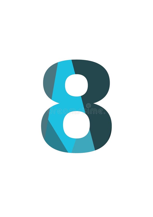 Number 8 of the Alphabet Made with Dark and Light Blue Plane Figure ...