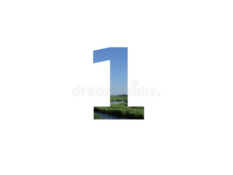 Number 1 of the Alphabet Made with Landscape Stock Image - Image of ...