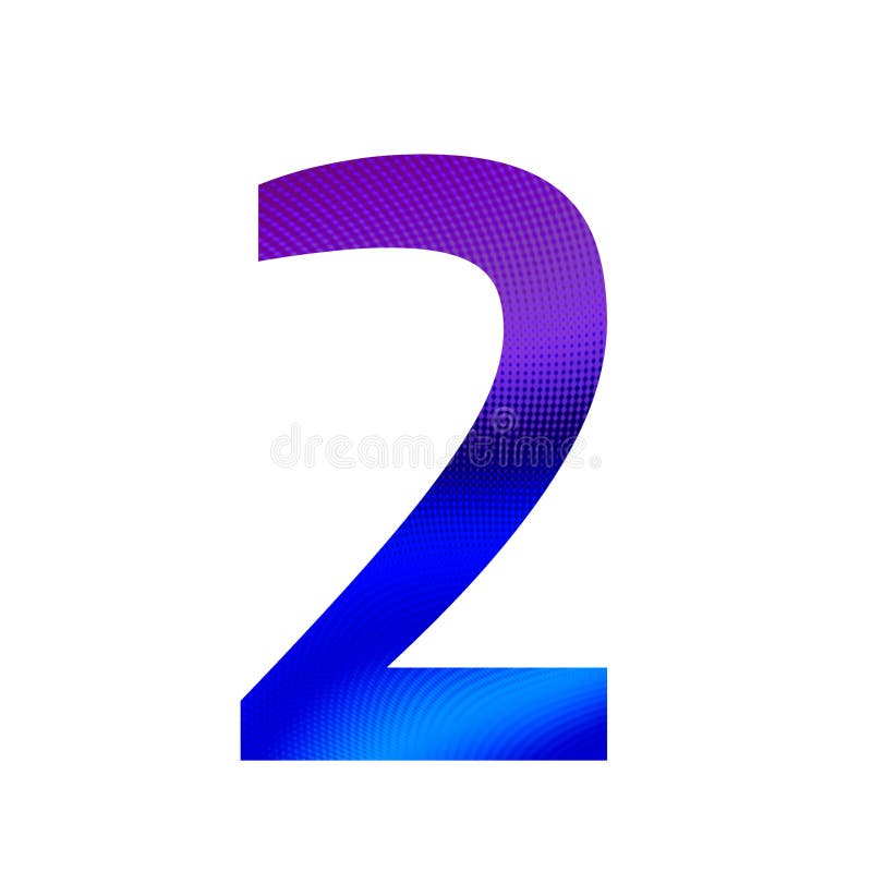 Number 2 of the Alphabet Made with a Purple and Blue Background Stock ...