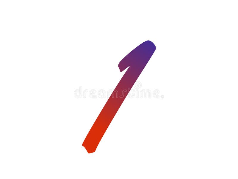 Number 1 of the Alphabet Made with Red and Blue Gradient Stock ...