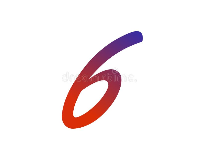 Number 6 of the Alphabet Made with Red and Blue Gradient Stock ...