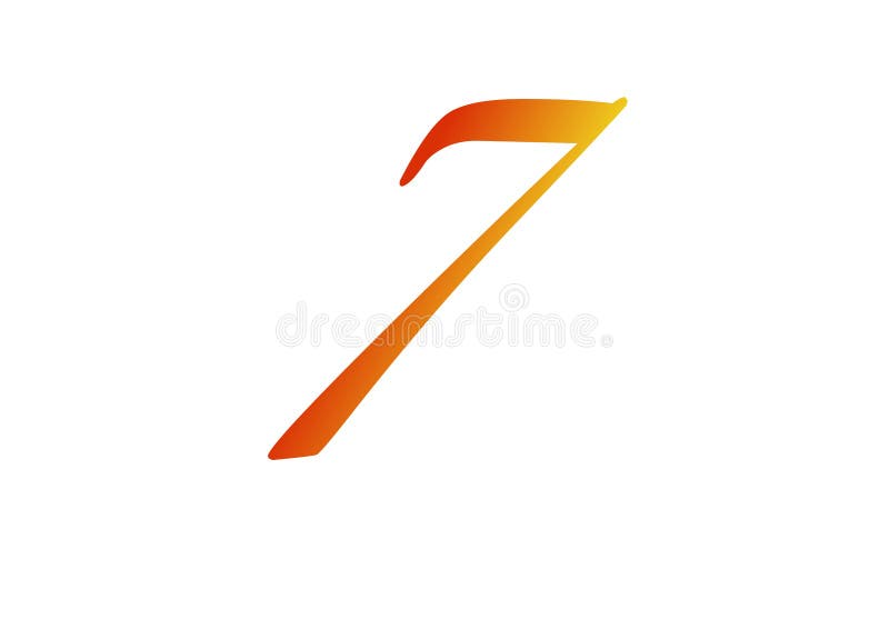Number 7 of the Alphabet Made with Yellow and Red Gradient Stock ...