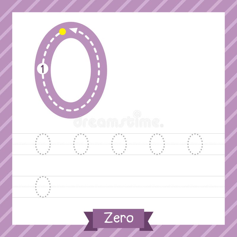 Number 0 Animal Tracing Worksheet Stock Vector - Illustration of teach ...