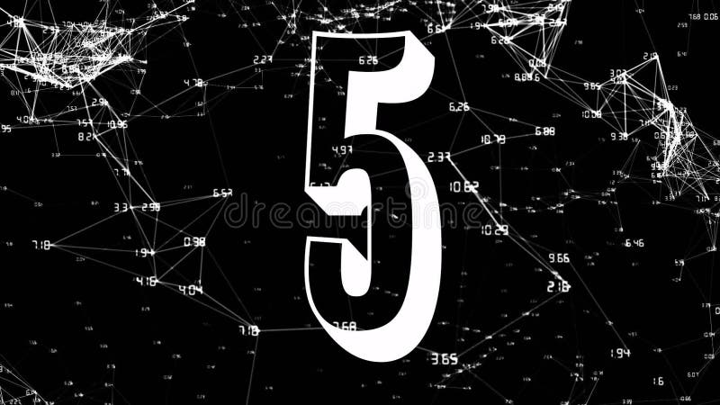 Number 5 Animation Over Network of Connections and Data Points Stock ...