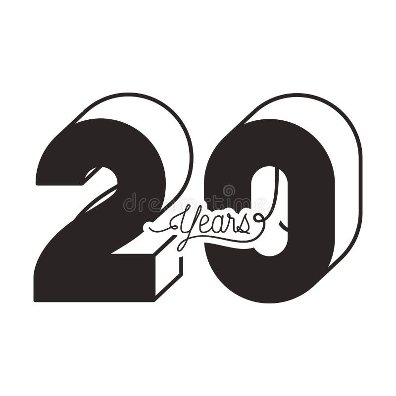 Number 20 for Anniversary Celebration Card Icon Stock Vector ...