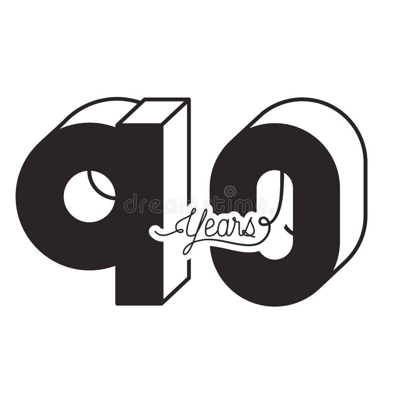 Number 90 for Anniversary Celebration Card Icon Stock Vector ...