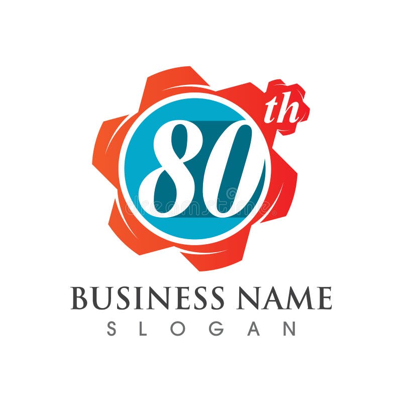 Number 80 of Anniversary Logo Template Design Stock Illustration ...
