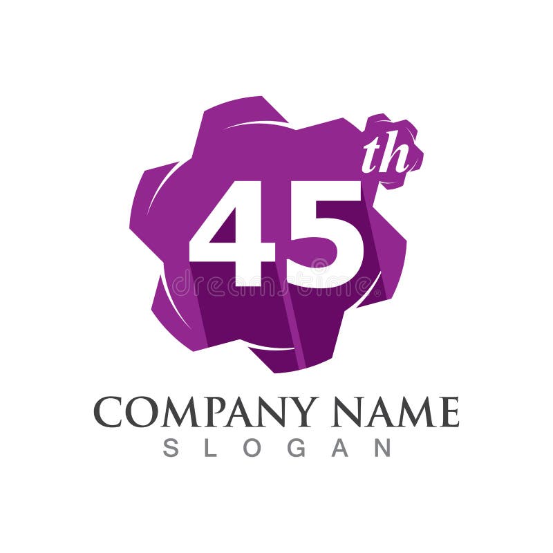 Number 45 of Anniversary Logo Template Design Stock Illustration ...