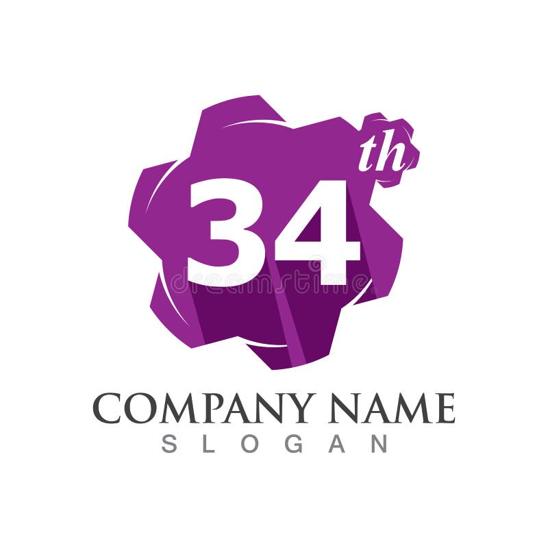 Number 34 of Anniversary Logo Template Design Stock Illustration ...