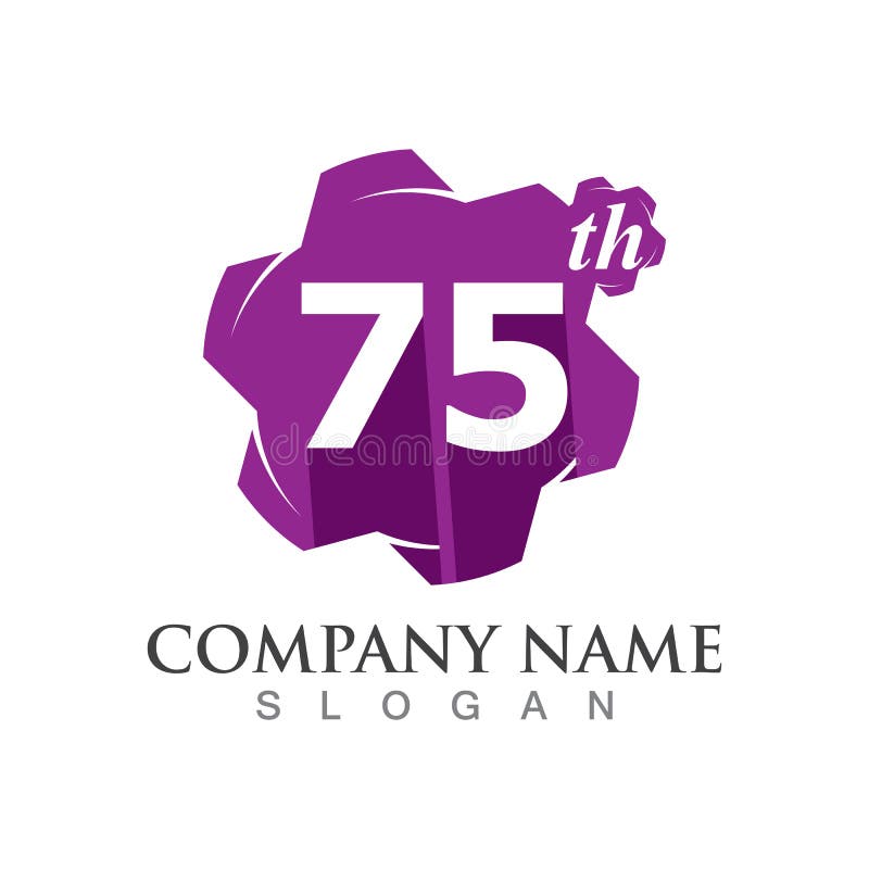Number 75 of Anniversary Logo Template Design Stock Illustration ...
