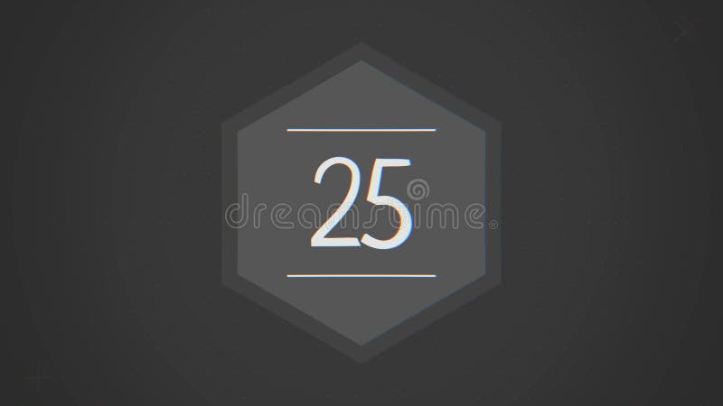 The Number 25 Appears Black and White Animation. Numbers Animation with ...
