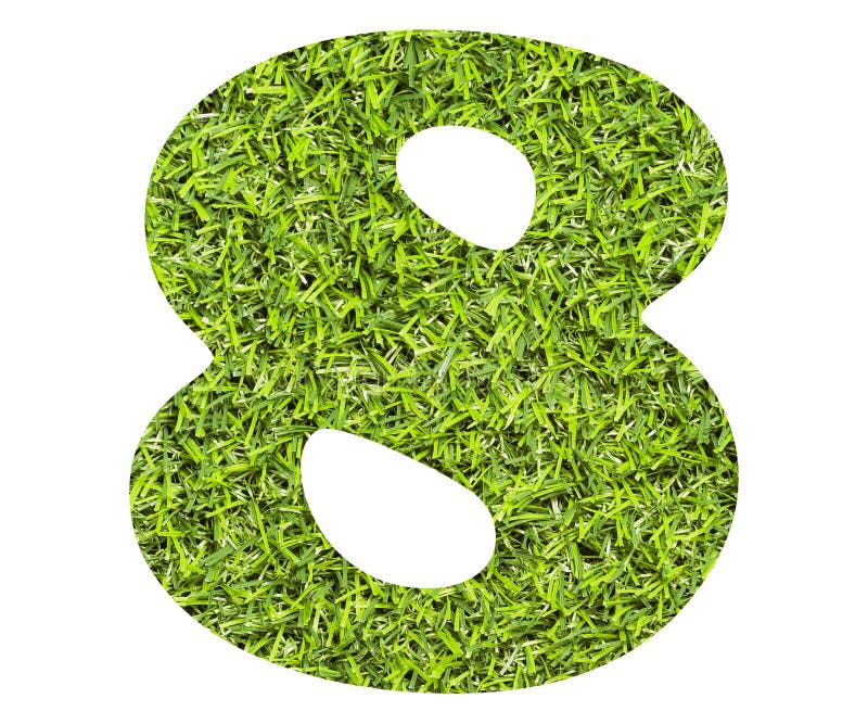 Number 8 - Artificial Green Grass Background. Top View Stock ...
