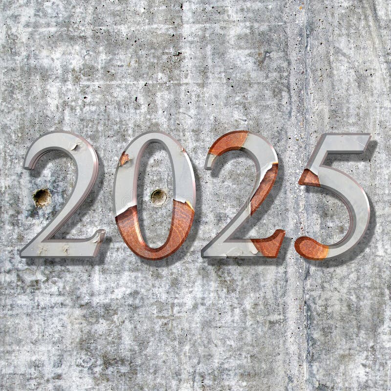 Number 2025 As 3D Illustration, 3D Rendering, 3D Representation ...