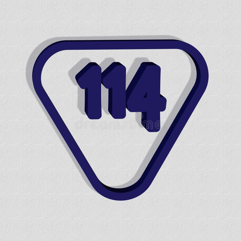 Number 114 As 3D Illustration, 3D Rendering, 3D Representation ...