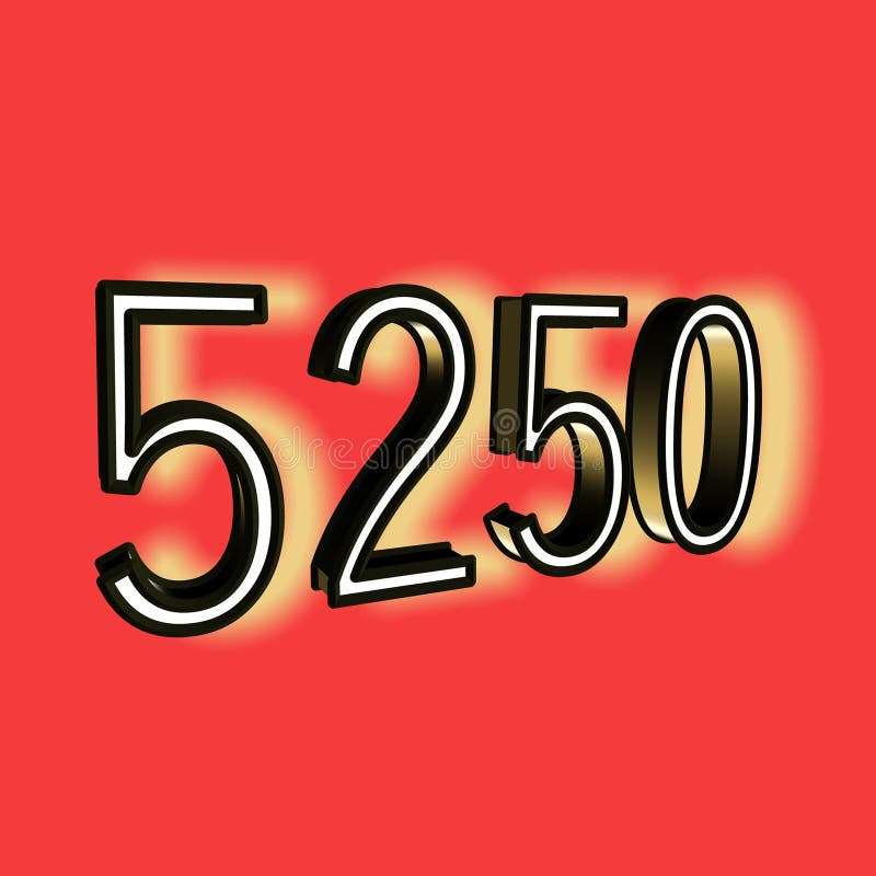Number 5250 As 3D Illustration, 3D Rendering, 3D Representation ...