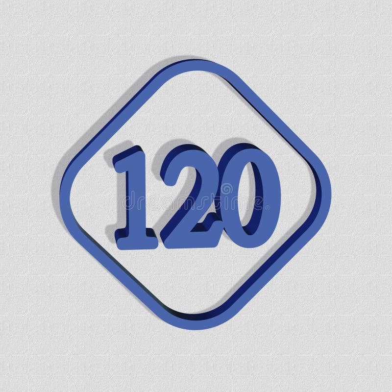 Number 120 As 3D Illustration, 3D Rendering, 3D Representation ...