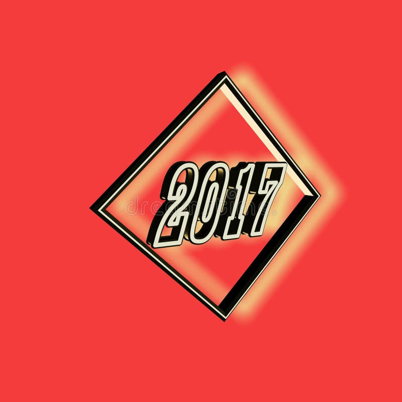 Number 2017 As 3D Illustration, 3D Rendering, 3D Representation ...