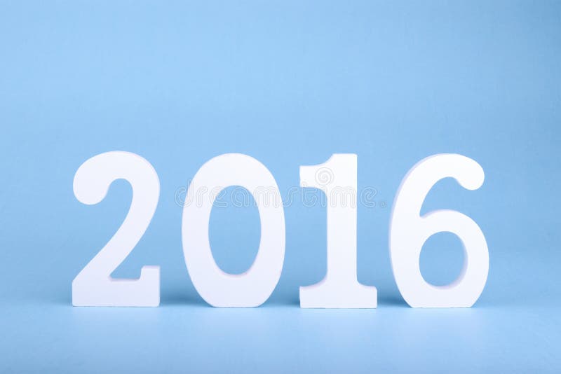 Number 2016, As the New Year, Over a Blue Background Stock Image ...