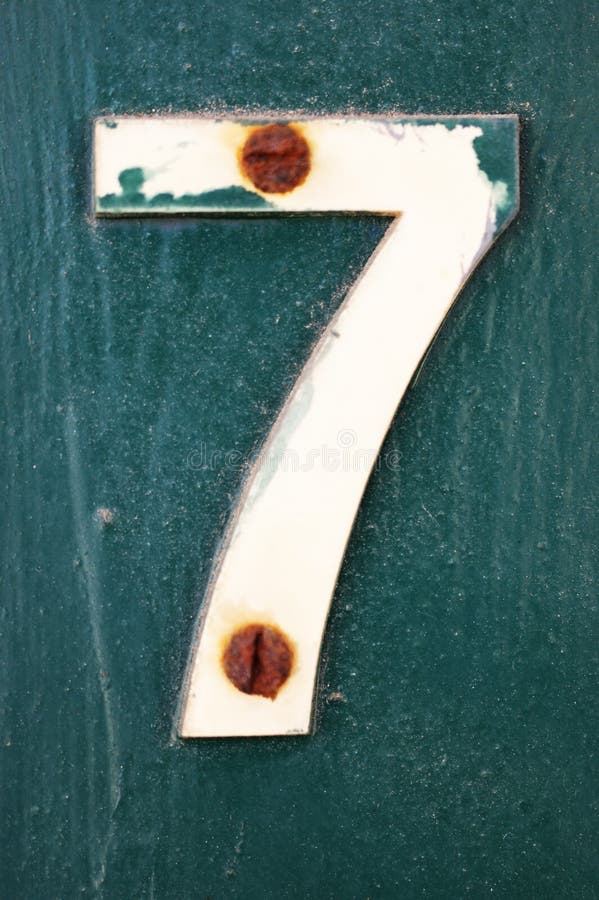 Number 7 Attached with Rusty Nails Stock Photo - Image of communication ...