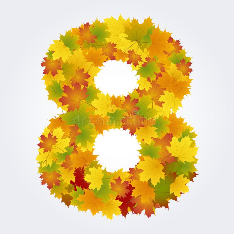 Number 1 of the Autumn Leaves Stock Vector - Illustration of ...