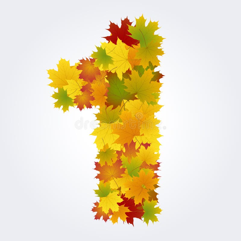 Number 1 of the Autumn Leaves Stock Vector - Illustration of ...