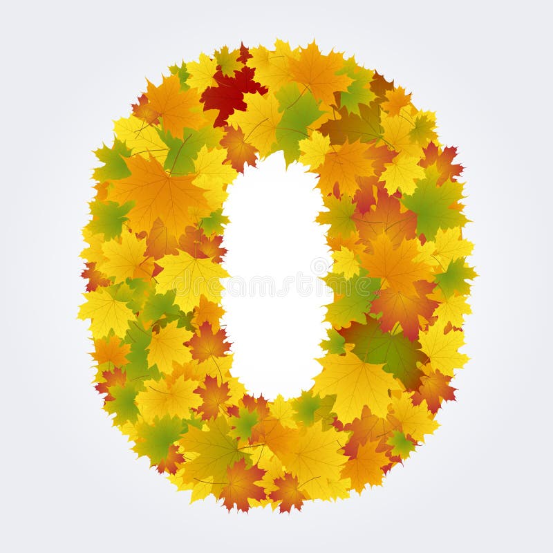 Number 0 Of The Autumn Leaves Stock Vector - Illustration of ...