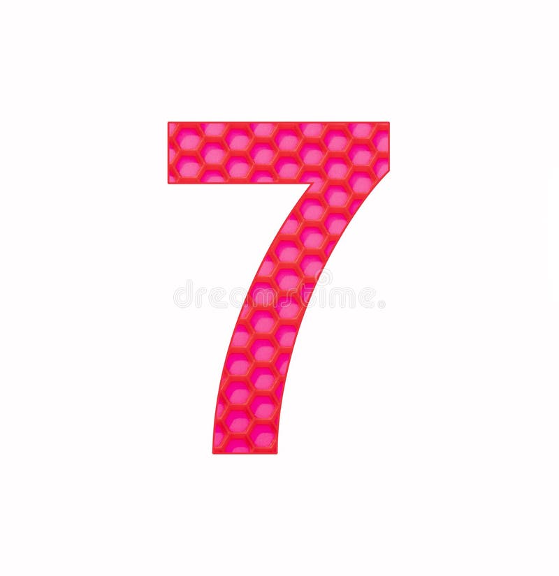 Number 7 on Background with Red Silicone Hexagonal Stock Illustration ...