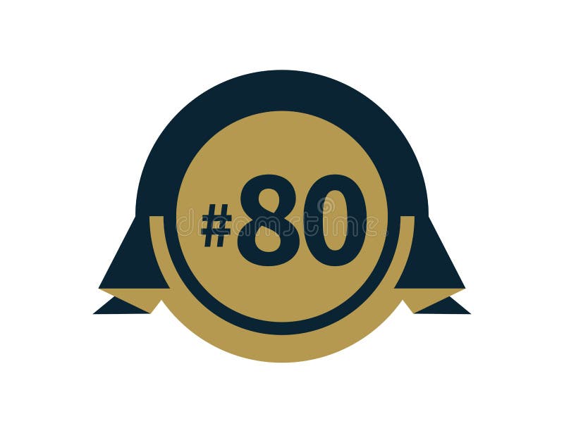 Number 80 or #80 Badge Design Stock Vector - Illustration of logotype ...
