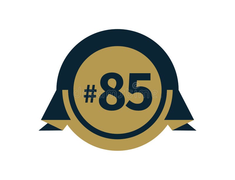 Number 85 or #85 Badge Design Stock Vector - Illustration of emblem ...