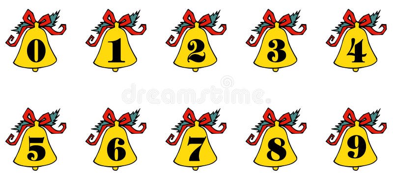 Christmas numbers stock vector. Illustration of math - 16885747