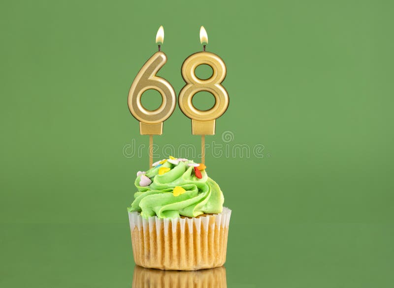 Cupcake with Number and Glasses with Wine for Birthday or Anniversary ...