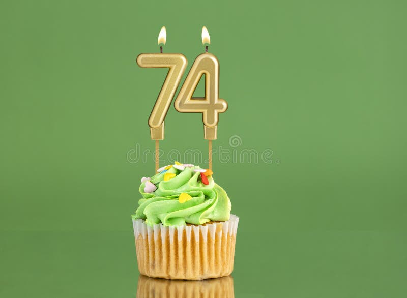 Cupcake with Number and Glasses with Wine for Birthday or Anniversary ...