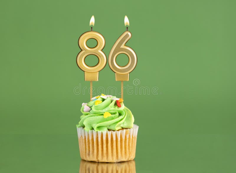 Cupcake with Number for Birthday or Anniversary Celebration Stock Photo ...