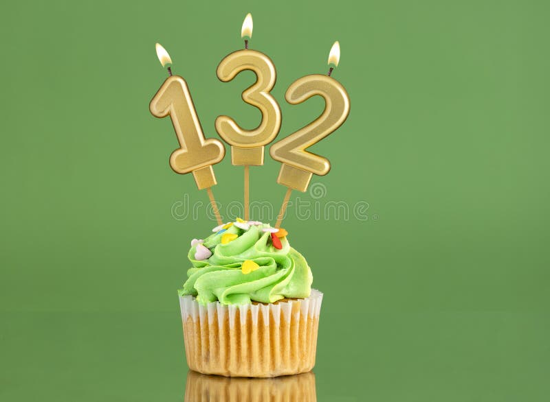 Cupcake with Number for Birthday or Anniversary Celebration Stock Photo ...