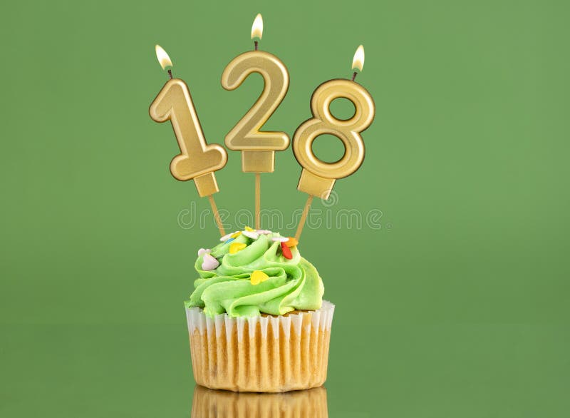 Cupcake with Number for Birthday or Anniversary Celebration Stock Photo ...