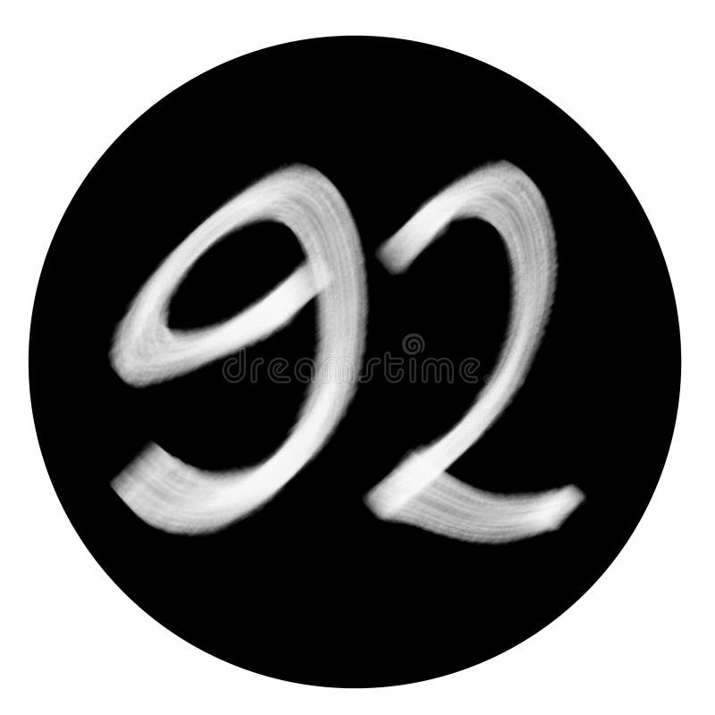 Number 92 in black circle stock vector. Illustration of typography ...