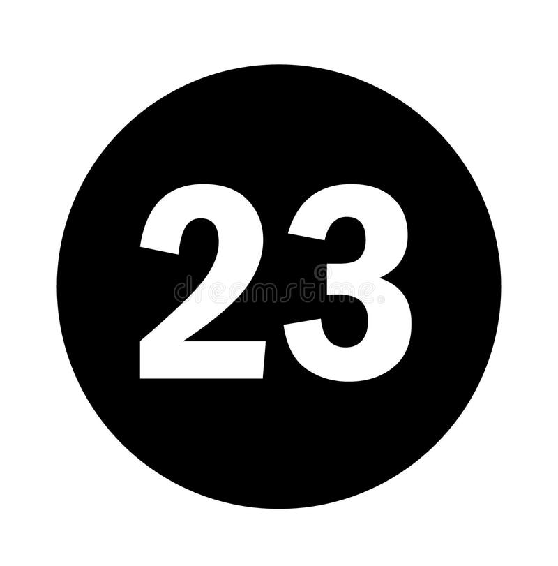Number 23 Logo with Black Circle Background Stock Vector - Illustration ...