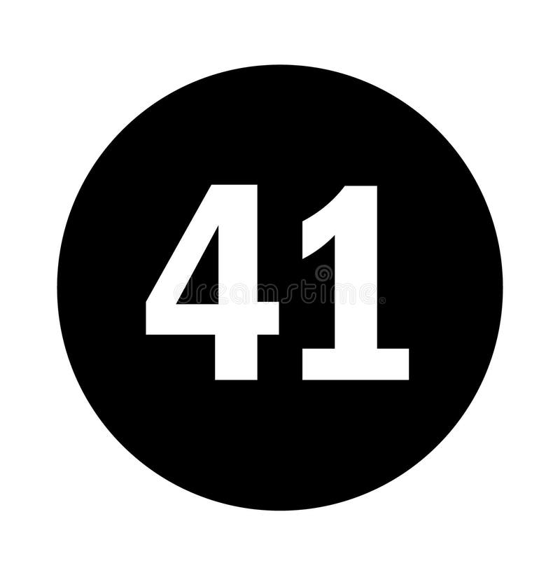 Number 41 Logo with Black Circle Background Stock Vector - Illustration ...