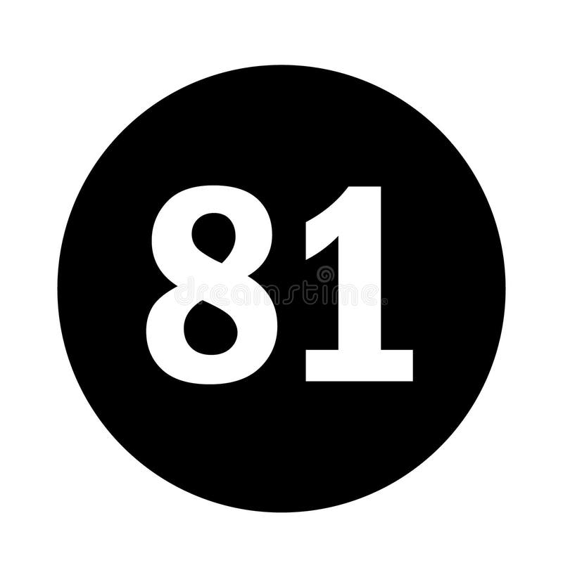 Number 81 Logo with Black Circle Background Stock Vector - Illustration ...