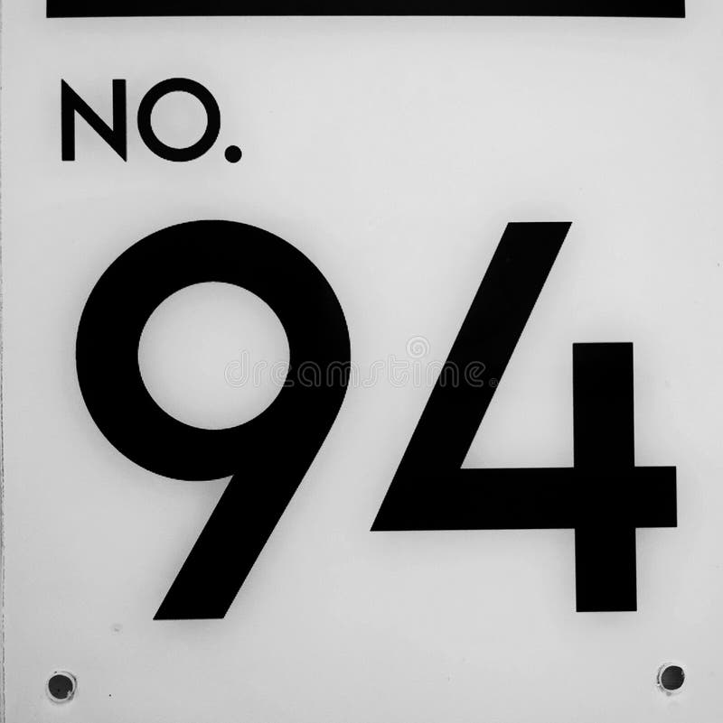 Number 94 Black and White Background Stock Photo - Image of background ...