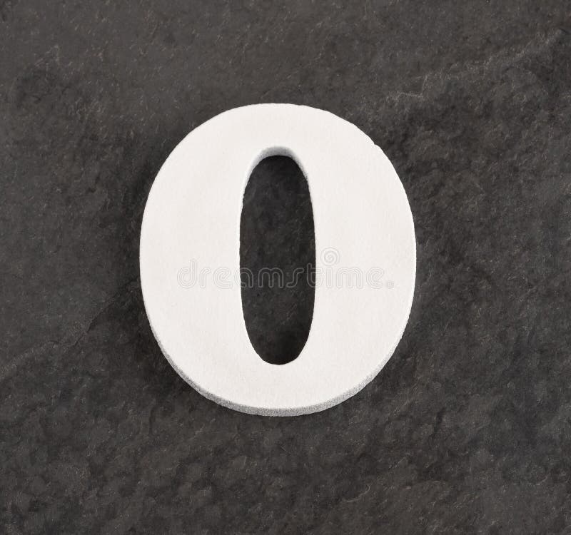 Number 0 on Gray Stucco Texture Isolated on White Background Stock ...