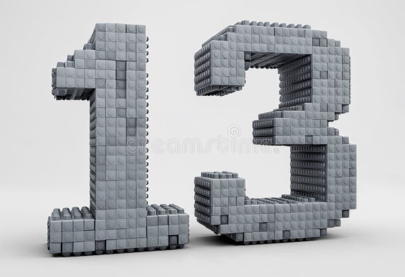 Number Blocks Create a Minimalist Artistic Display in Shades of Gray ...