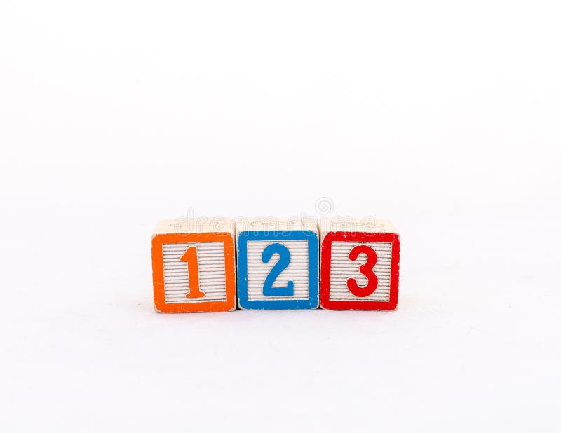 1, 2 and 3 Number Blocks Isolated on White Background Stock Photo ...