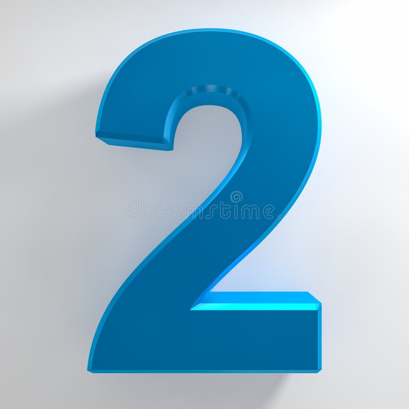 Number 0 Blue Color Collection on White Background Illustration 3D ...