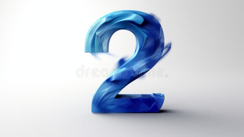 Expressive 3d Rendering of Number 2 with Blue Color Stock Illustration ...