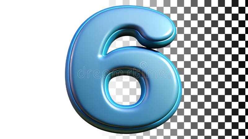 Number 6 in Blue, 3D Digit, Numeral, Mathematics, Education, Design ...
