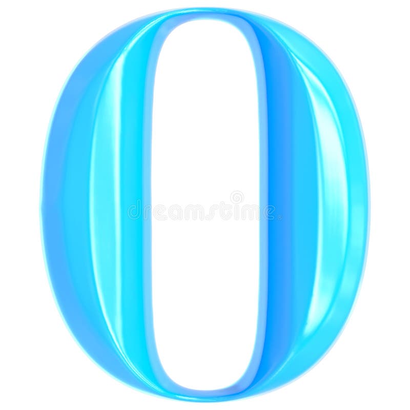 0 Number Blue 3D with White Background Stock Illustration ...